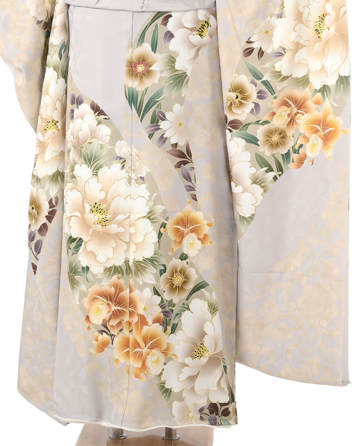 振袖レンタル 絢爛蘭牡丹文様 Mサイズ A084｜京都きもの市場 着物宅配レンタル