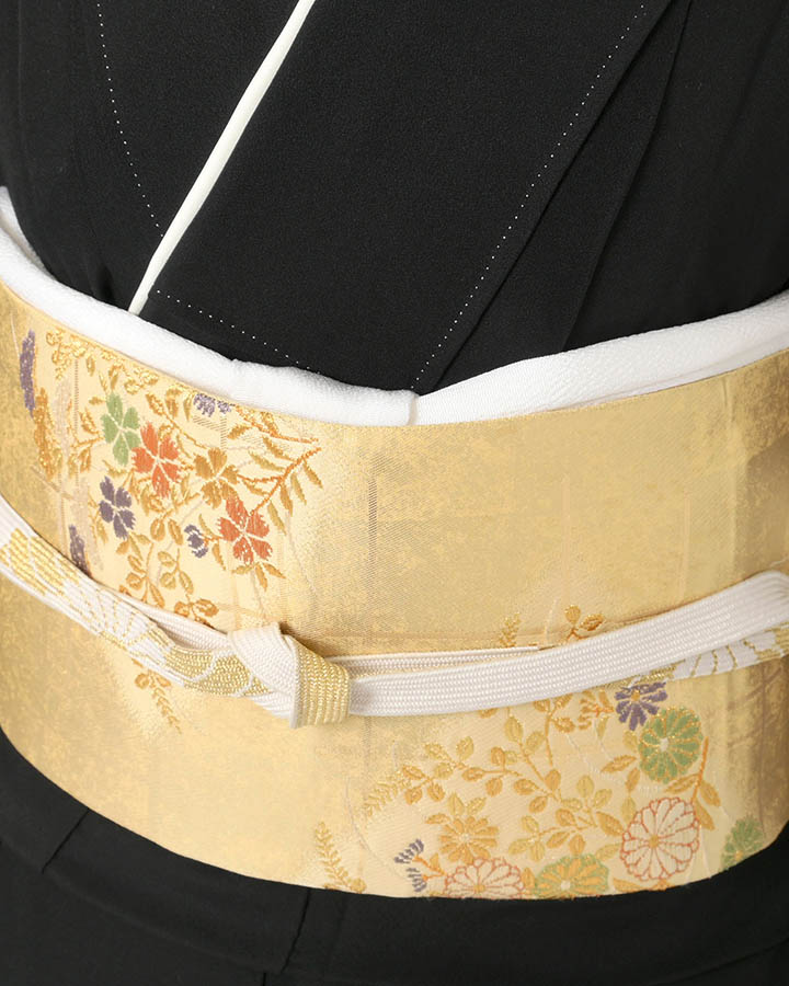 黒留袖レンタル 格子に秋草 Mサイズ B063｜京都きもの市場 着物宅配レンタル