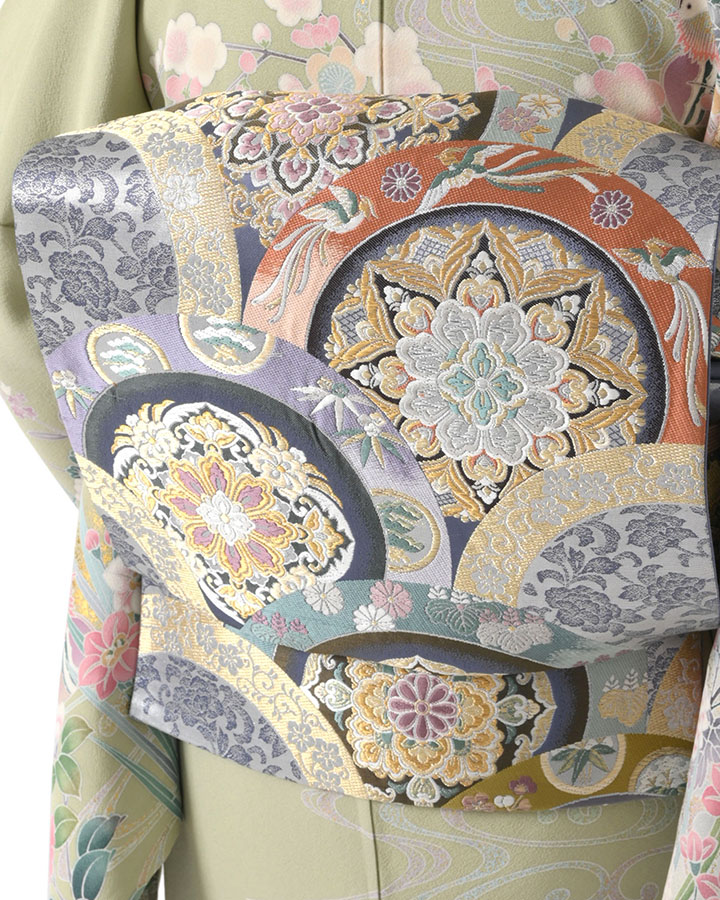 訪問着レンタル 鴛鴦草木 柳茶色 Mサイズ D396｜京都きもの市場 着物宅配レンタル