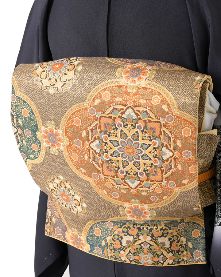 訪問着レンタル 道長取更紗 貴族鼠色 Mサイズ D451｜京都きもの市場 着物宅配レンタル