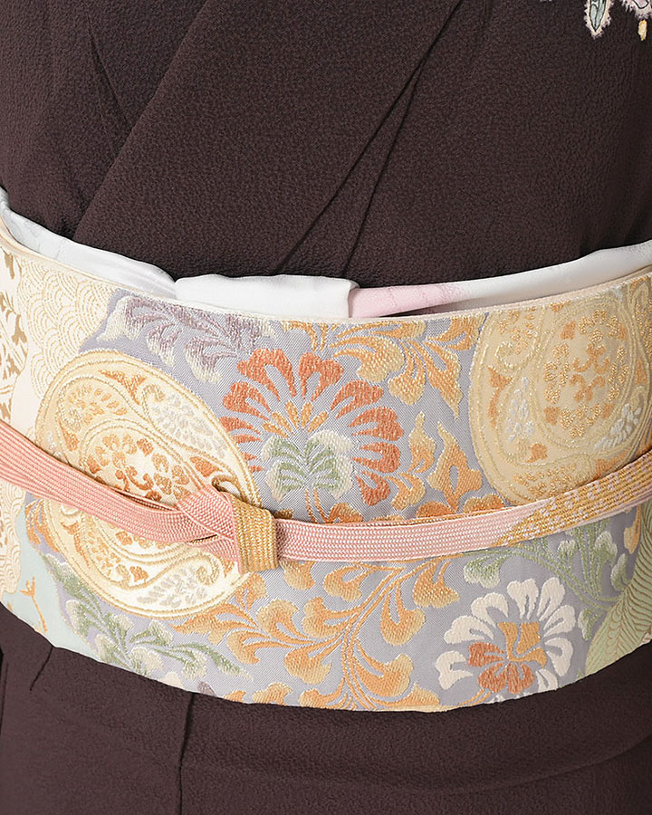 ・訪問着レンタル 【翠山工房】名物辻ヶ花 黒梅色 MOサイズ D693｜京都きもの市場 着物宅配レンタル