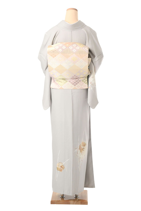 ・訪問着レンタル 木賊に雪輪花 白鼠色 Mサイズ D793｜京都きもの市場 着物宅配レンタル